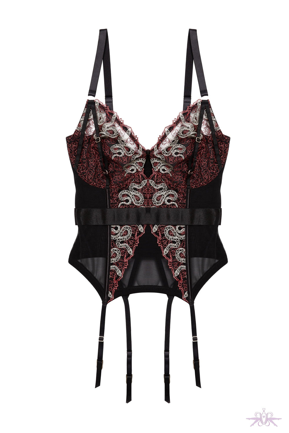 Playful Promises Dakota Black and Red Basque at Mayfair Stockings ...