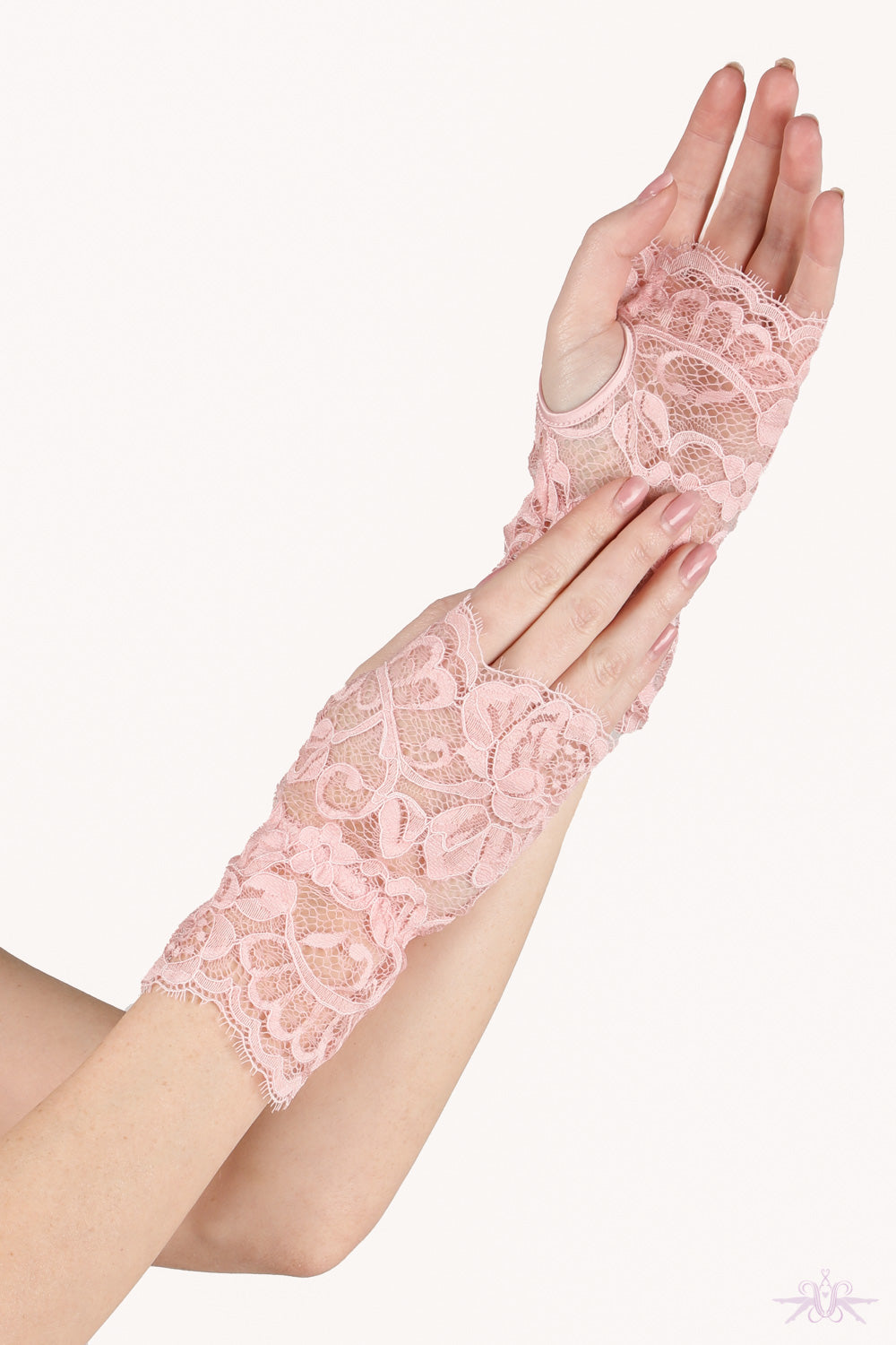 Prelude Marlene Short Lace Gloves at Mayfair Stockings Luxury Lace Gloves